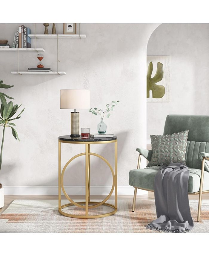 Tribesigns Modern Round End Table Set of Two, 20” Side Table Cocktail ...