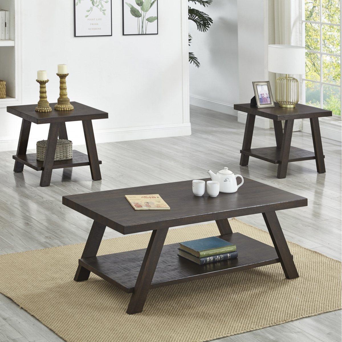 Click here for Streamdale Furniture Contemporary 3-Piece Wood She... prices