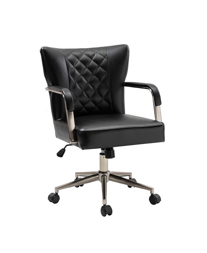 Hulala Home Felice Faux leather Elegant Diamond-Tufted Task Chair - Macy's