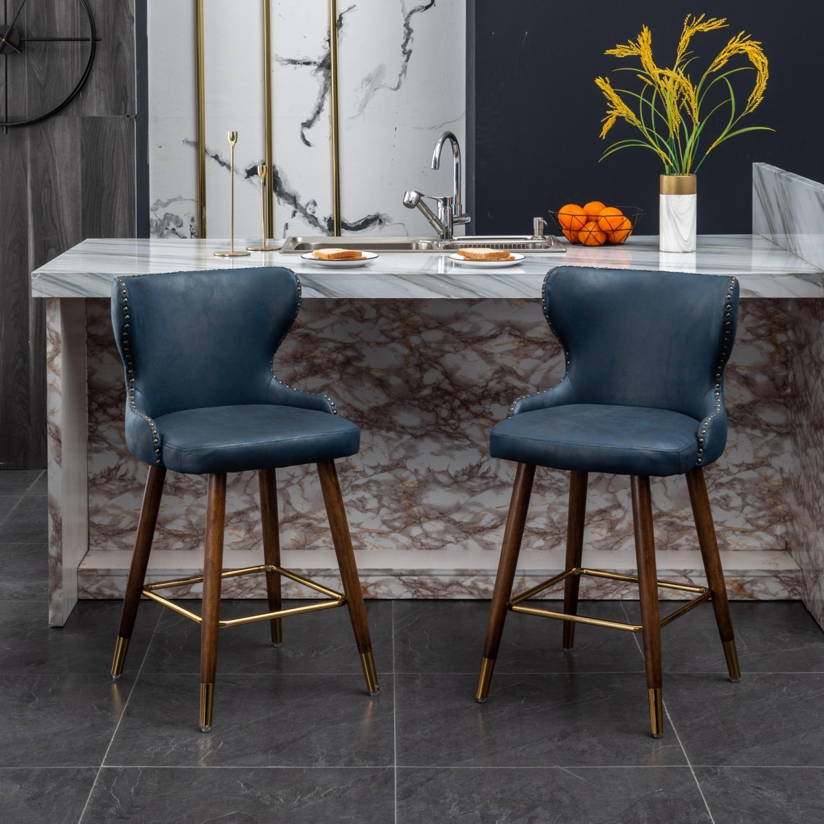 Click here for Streamdale Mid-Century Modern Suede-Like Counter H... prices