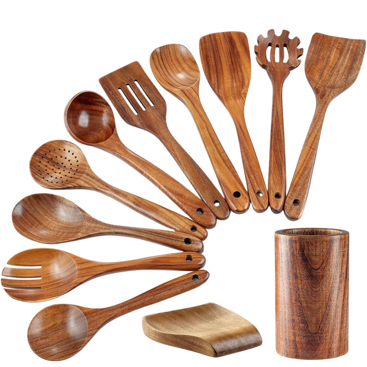 Click here for Zulay Kitchen 12-Piece Teak Wooden Utensils for Co... prices