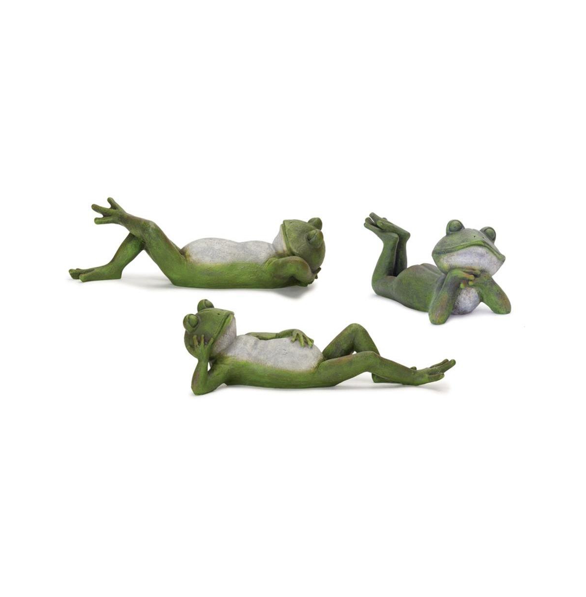 Click here for Slickblue Lounging Garden Frog Figurine (Set of 3)... prices