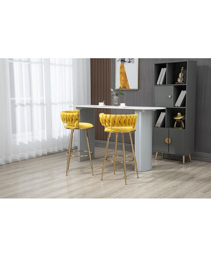 Simplie Fun Bar Stools With Back And Footrest Counter Height Bar Chairs ...
