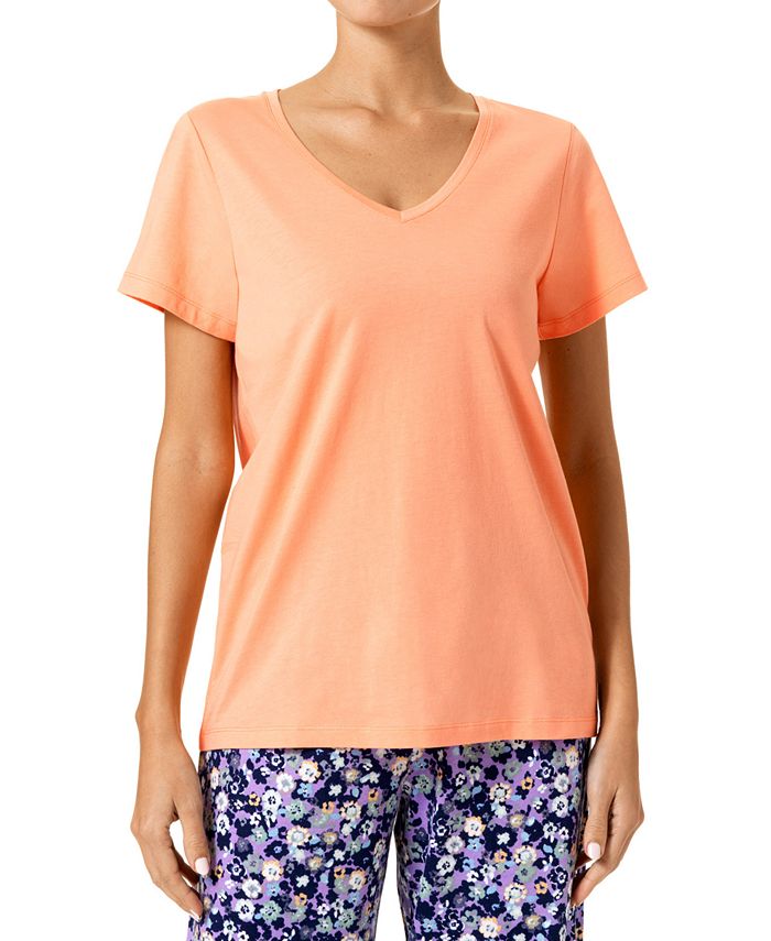 Hue Women's Solid Short-Sleeve V-Neck Sleep Tee - Macy's