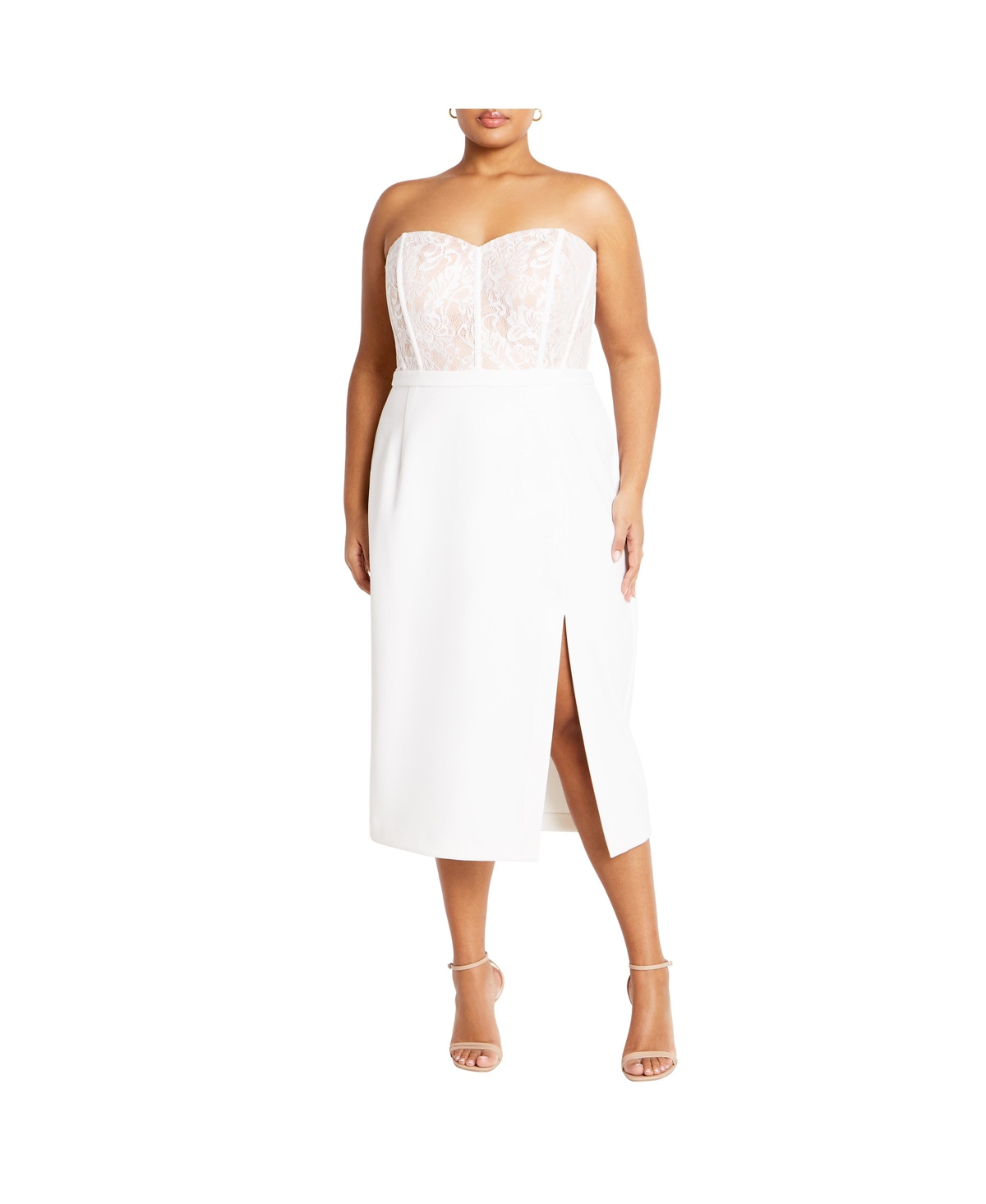 Click here for City Chic Plus Size Perfect Date Dress - Ivory prices