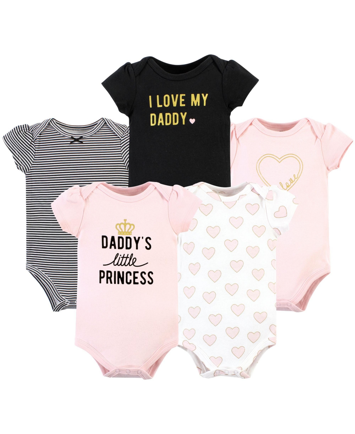 Click here for Hudson Baby Baby Girls Hudson Cotton Bodysuits 5-P... prices