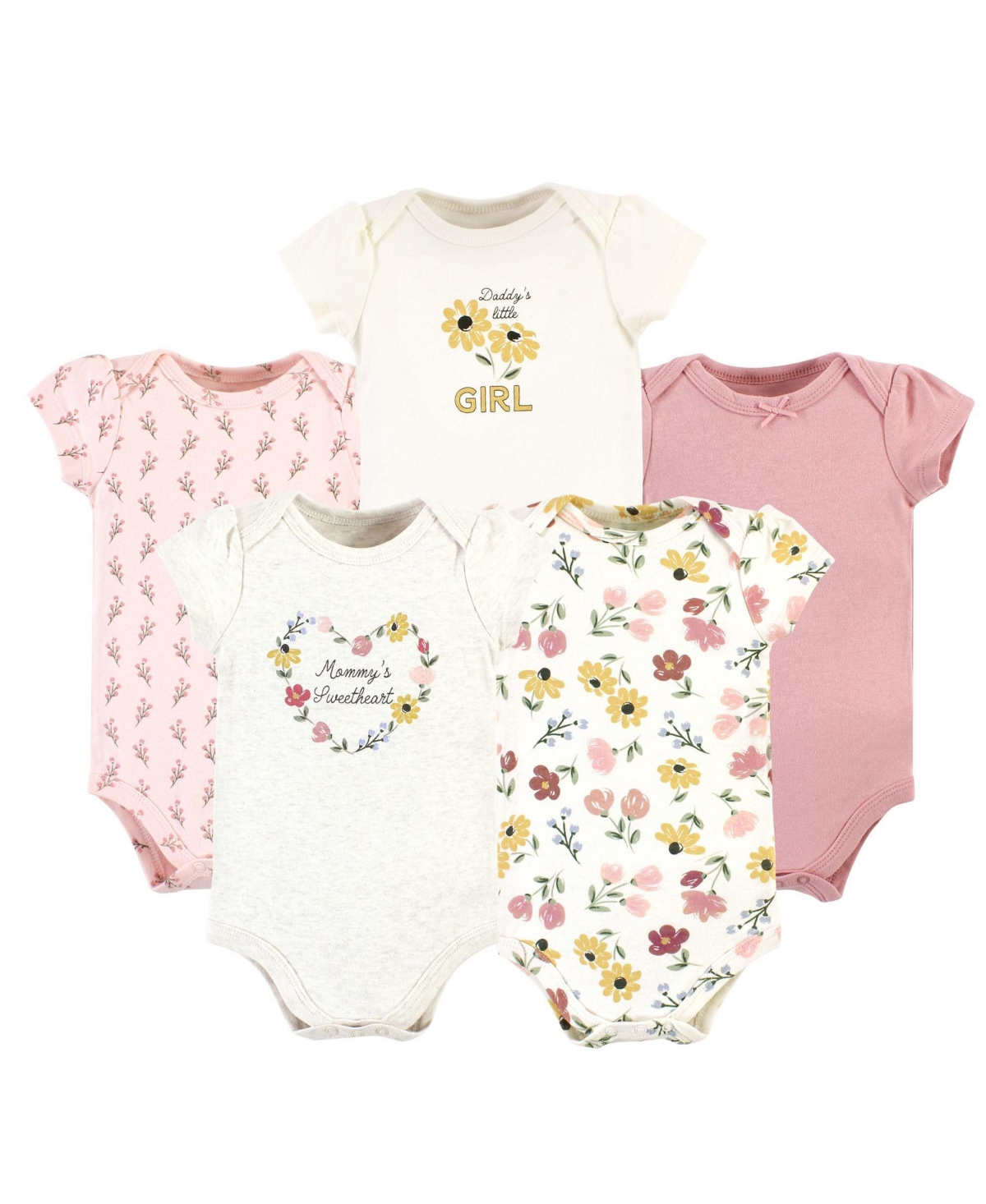 Click here for Hudson Baby Baby Girls Hudson Cotton Bodysuits 5-P... prices