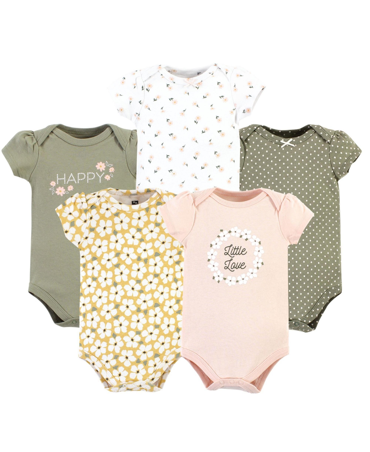Click here for Hudson Baby Baby Girls Hudson Cotton Bodysuits 5-P... prices