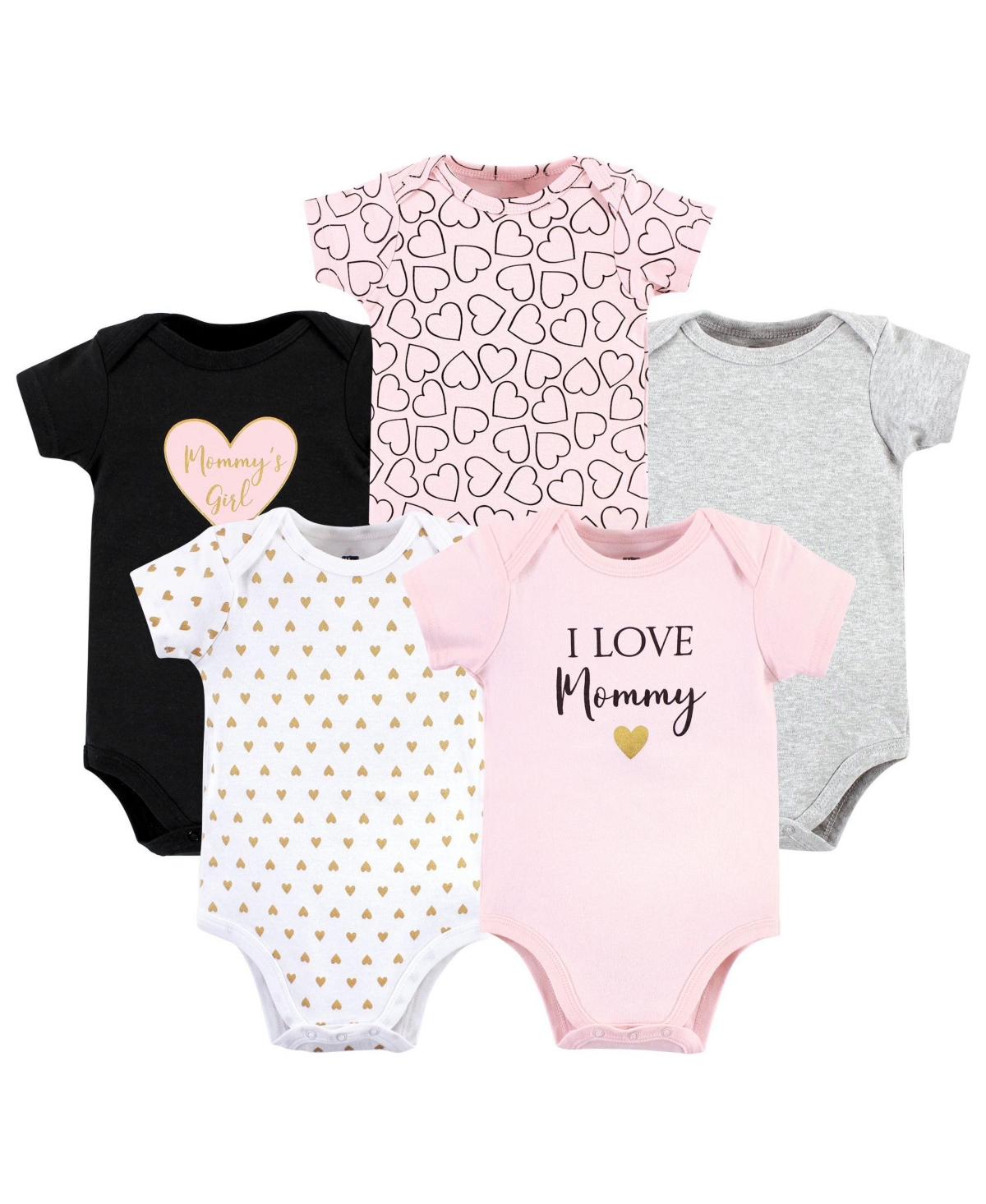 Click here for Hudson Baby Baby Girls Hudson Cotton Bodysuits 5-P... prices