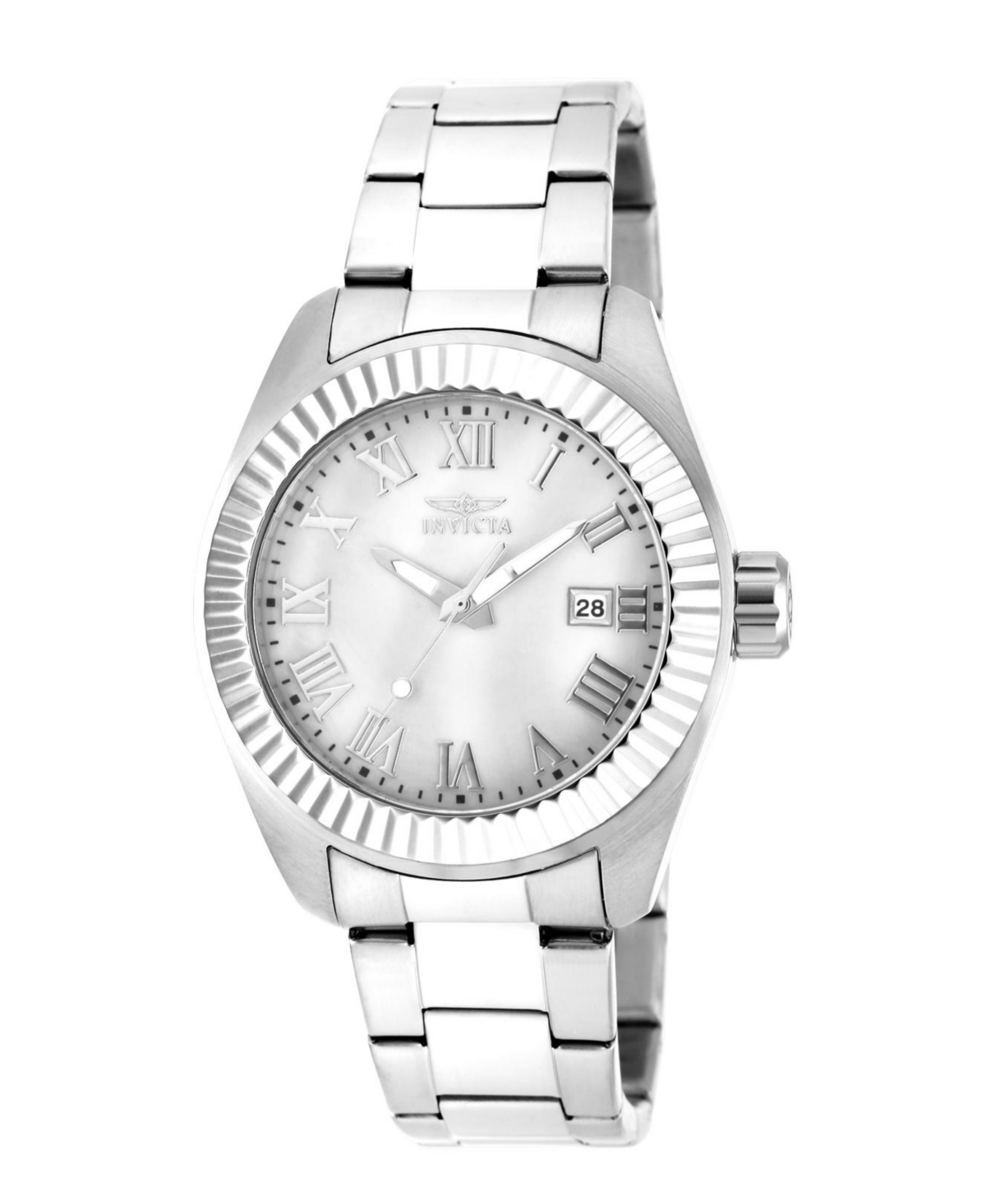 Click here for Invicta Womens Angel Quartz 3 Hand White Dial Stai... prices