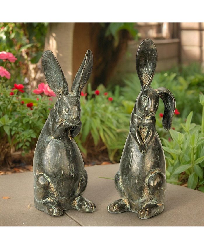 Slickblue Cute Floppy Eared Rabbit Statues (Set of 2) - Macy's