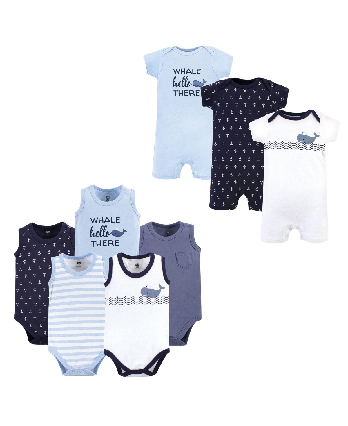 Click here for Hudson Baby Baby Boys Essential 8-Pack Cotton Romp... prices
