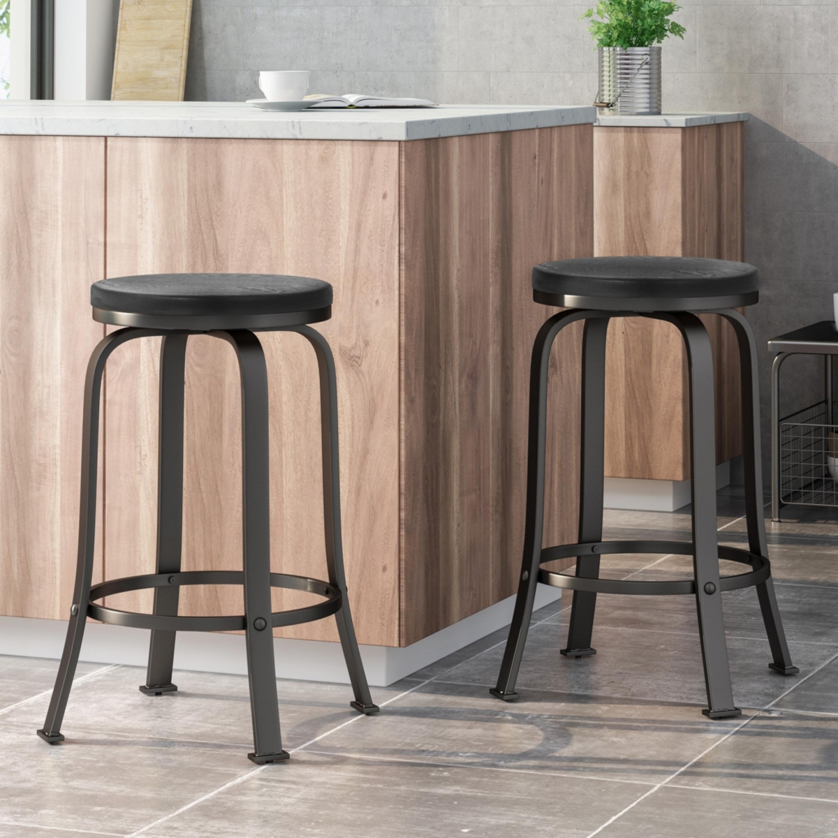 Click here for Streamdale Modern Industrial Swivel Counter Stool... prices