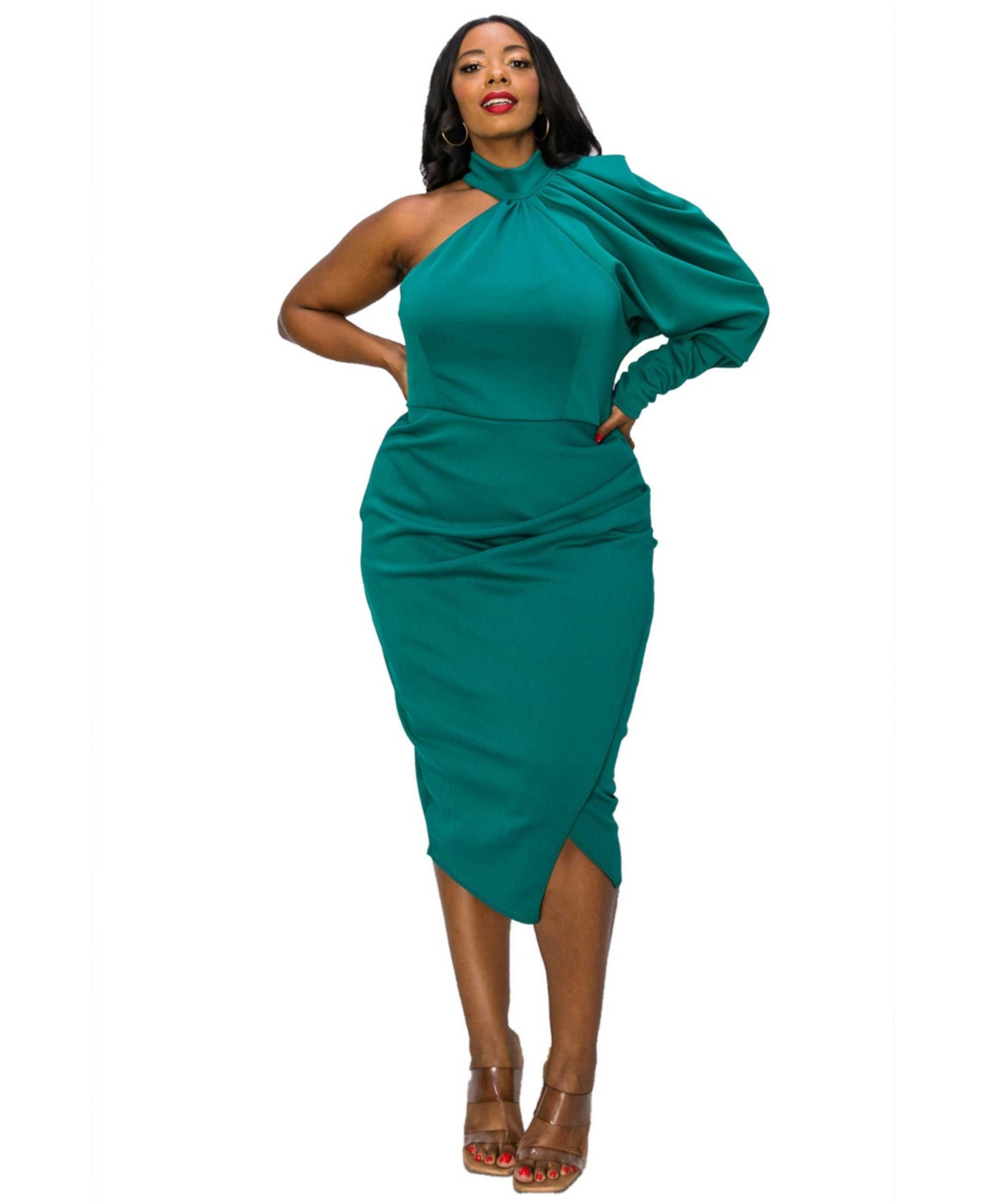 Click here for L I V D Plus Size GiGi Dress - Emerald prices