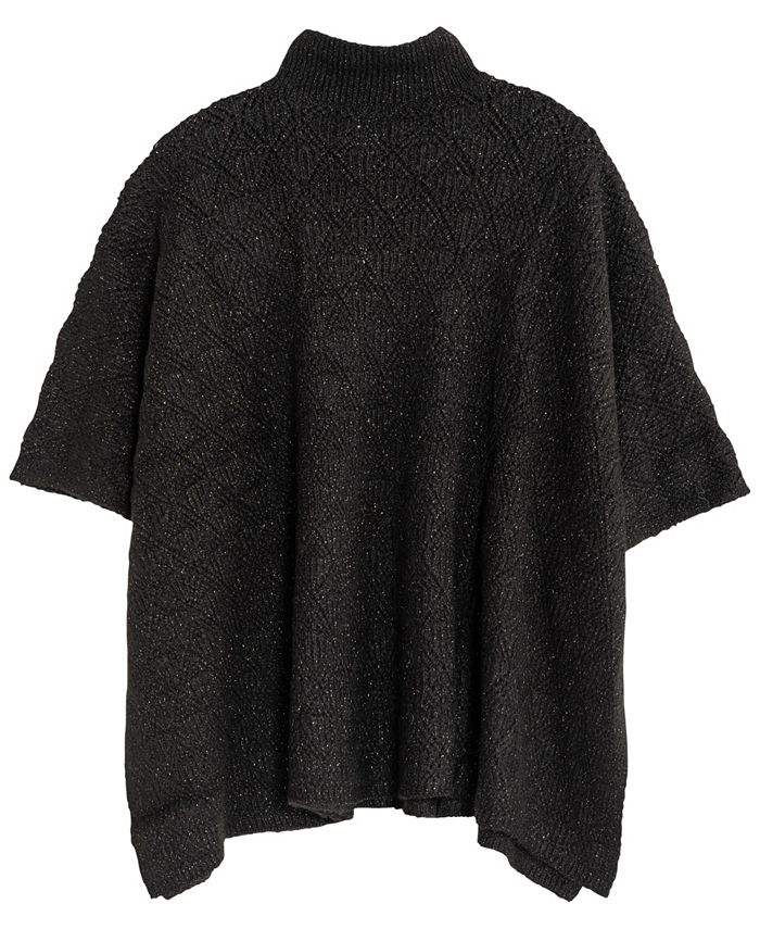 Lauren Ralph Lauren Pointelle Poncho with Lurex - Macy's