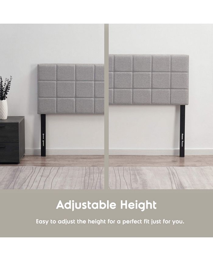 Clara Clark Heavy Duty Adjustable SquareTufted Fabric Headboard - King ...