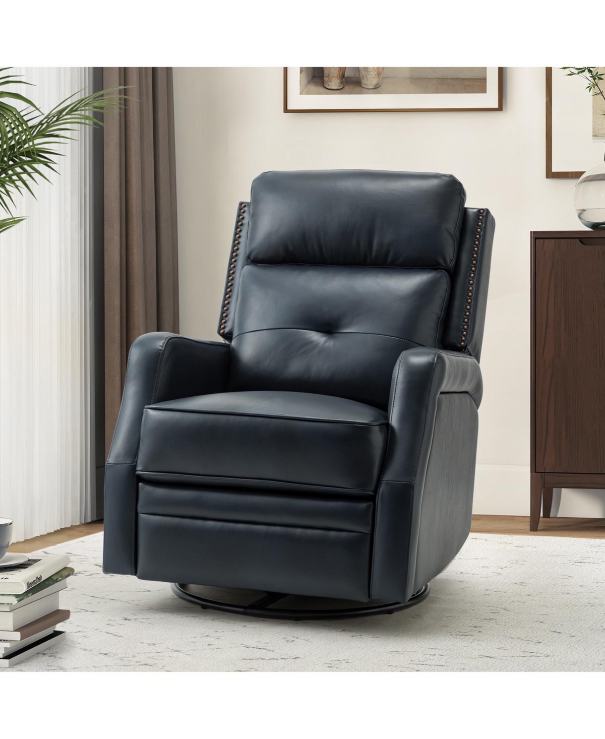 Click here for Hulala Home Beatriz 28.74 Wide Genuine Leather Swi... prices
