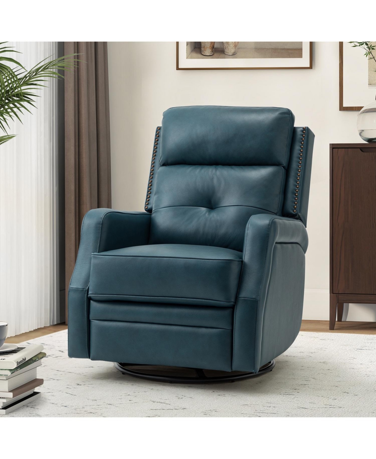 Click here for Hulala Home Beatriz 28.74 Wide Genuine Leather Swi... prices