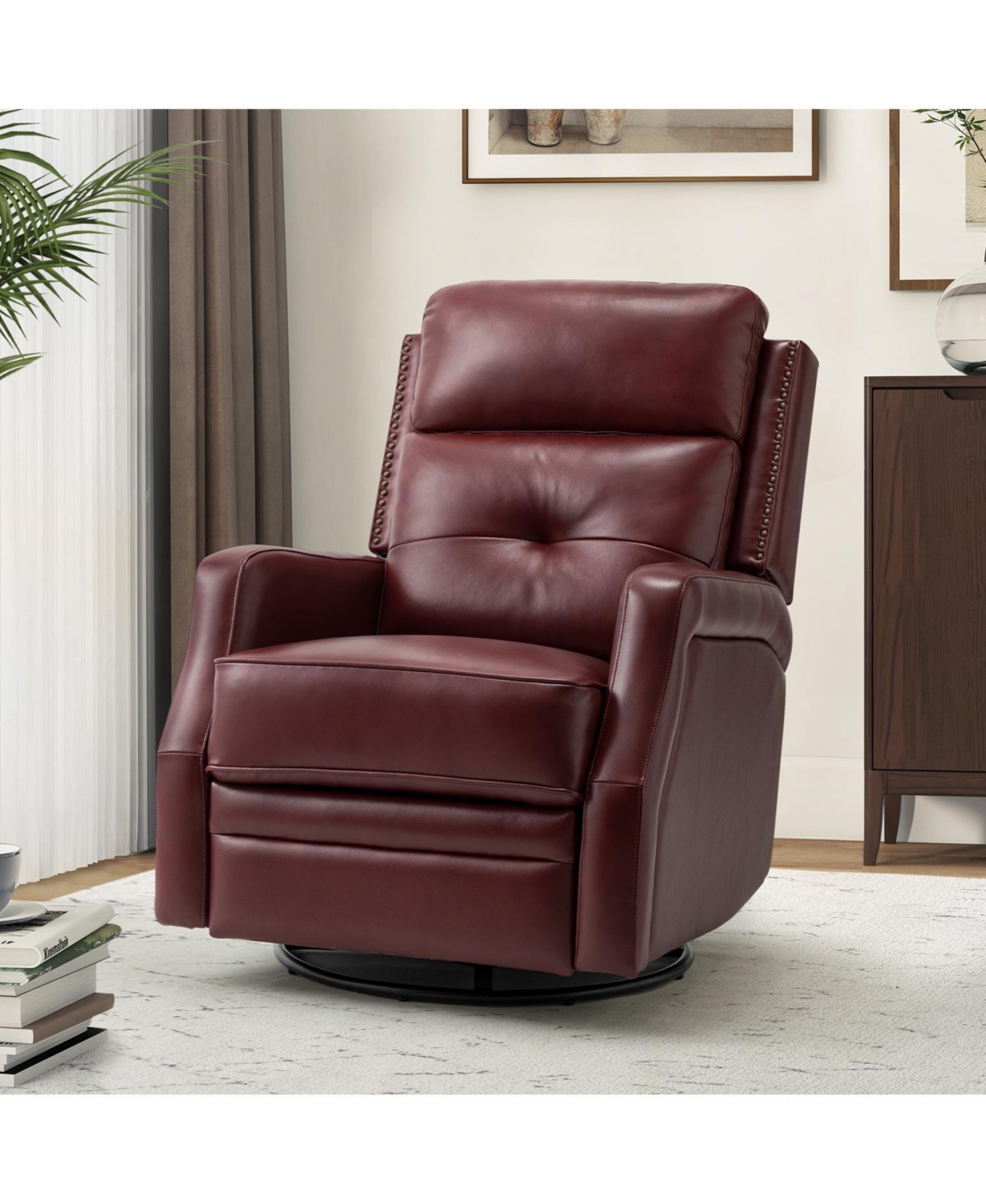 Click here for Hulala Home Beatriz 28.74 Wide Genuine Leather Swi... prices