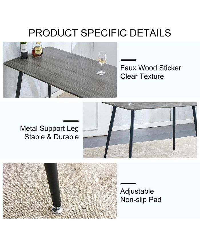 Simplie Fun Sturdy MDF Dining Table with 4 Cushioned Medieval-Style ...