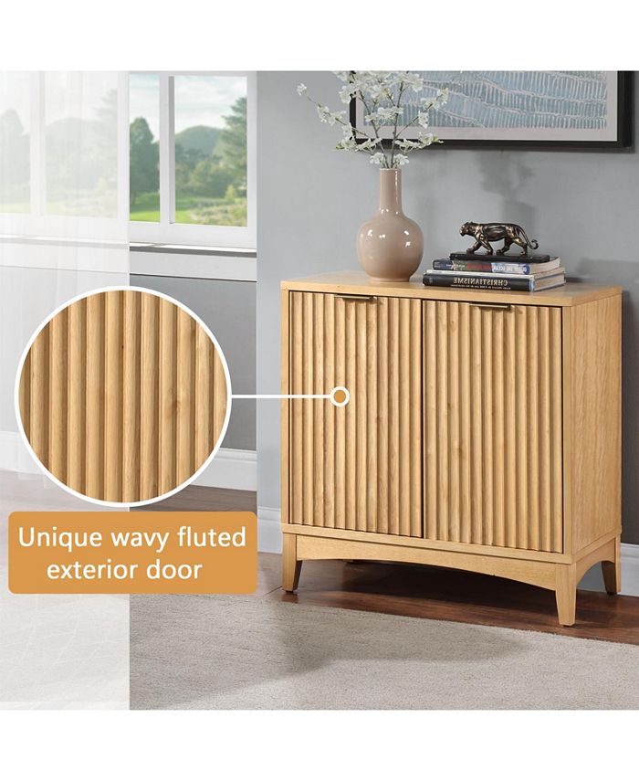 Simplie Fun Stylish Storage Cabinet with Wavy Fluted Design and Ample ...