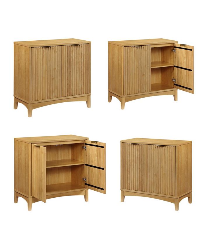 Simplie Fun Stylish Storage Cabinet with Wavy Fluted Design and Ample ...