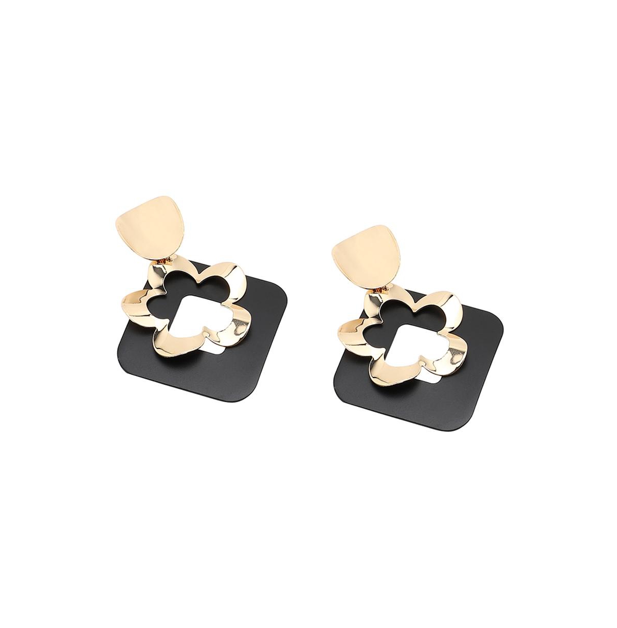 Click here for Sohi Womens Contrast Drop Earrings - Black prices