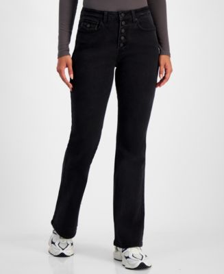 Tinseltown Juniors' High-Rise Button-Front Flare-Leg Jeans - Macy's