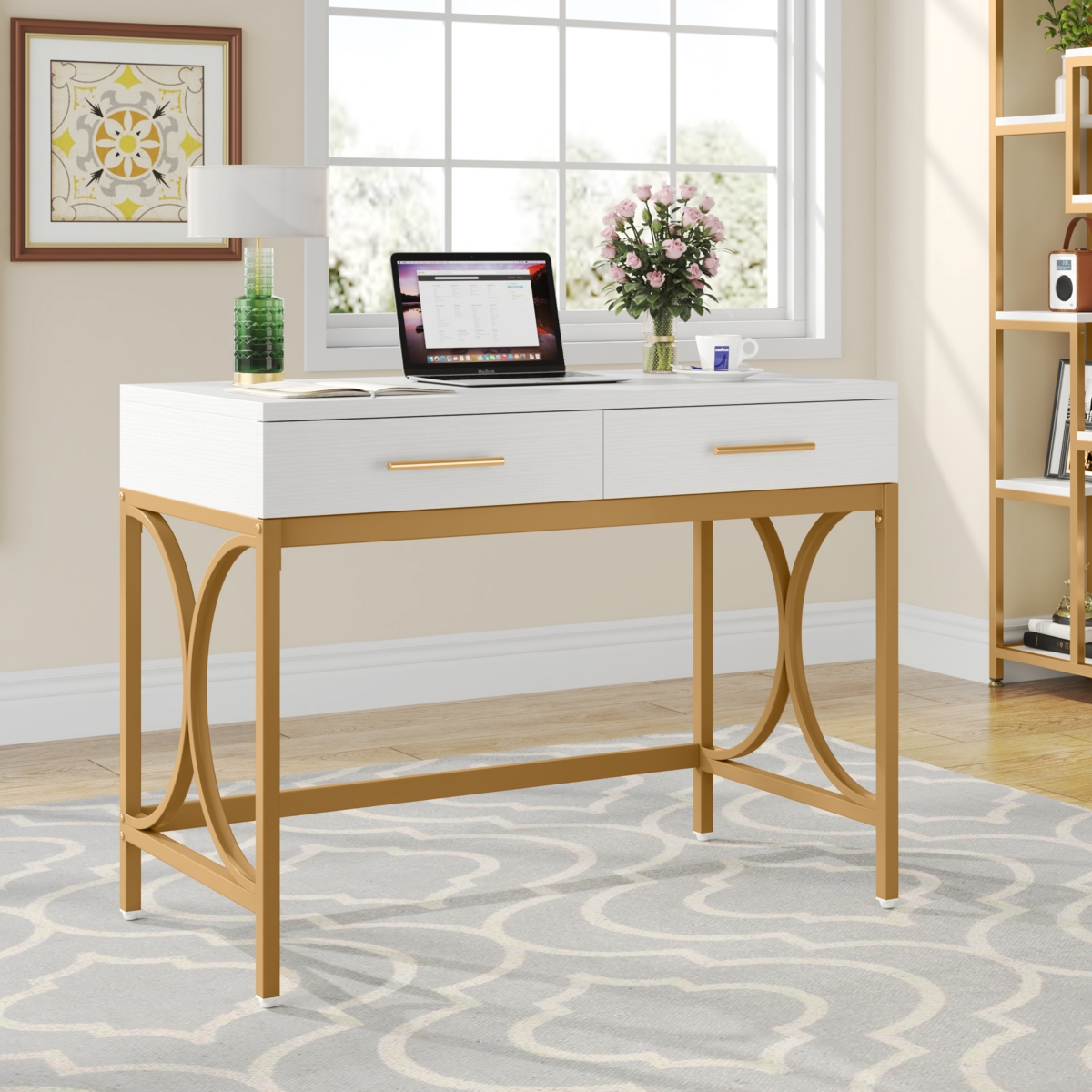 Click here for Tribesigns Modern Computer Desk with 2 Drawers  41... prices