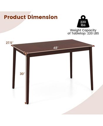 Slickblue 48 Inches Mid Century Dining Table for 4 with Rubber Wood ...