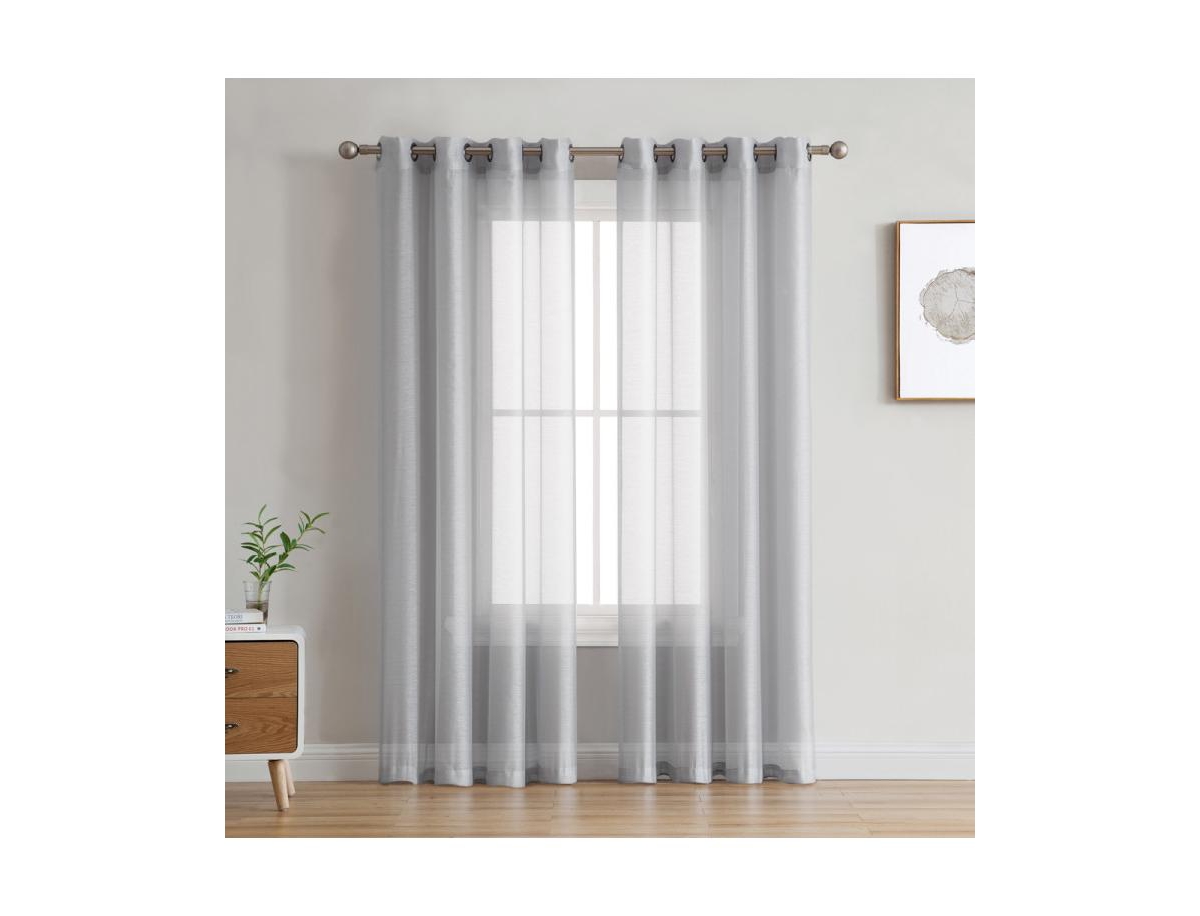 Click here for Hlc.me 2 Piece Semi Sheer Voile Window Curtain Dra... prices