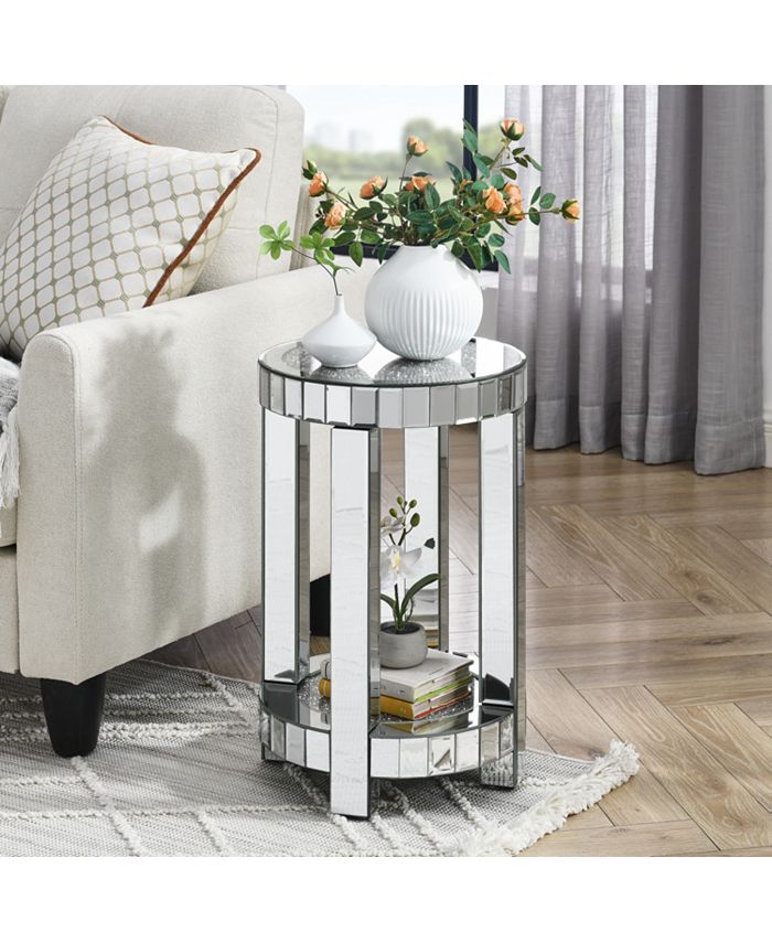 Simplie Fun Crystal Inlay Mirror Coffee Table with Storage - Macy's