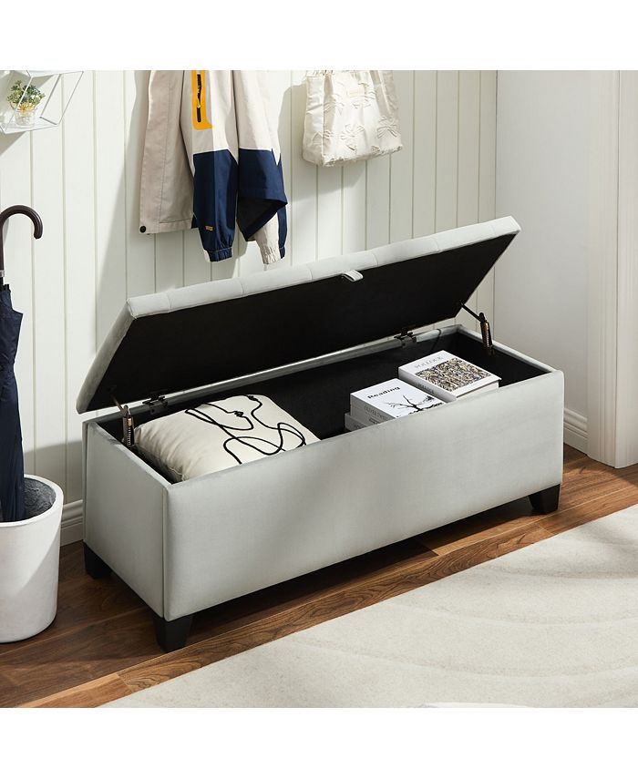 Simplie Fun Plush Storage Ottoman with Ample Space and Durable ...
