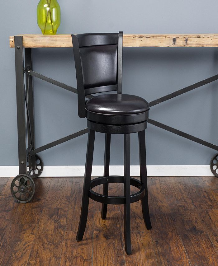 Simplie Fun Bonded Leather Bar Stool With High Backrest - Macy's
