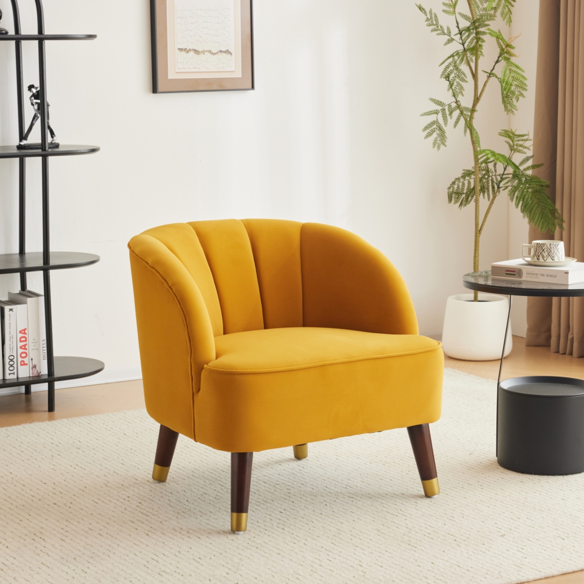 Click here for Streamdale Stylish Velvet Barrel Accent Chair with... prices