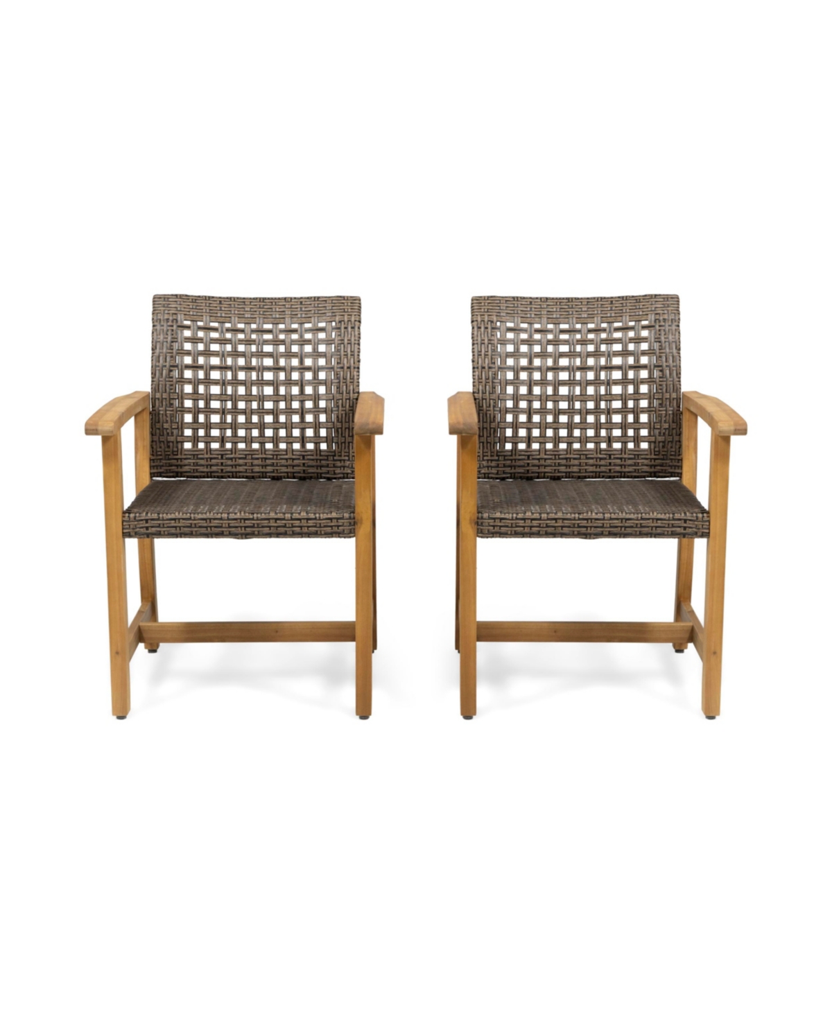 Click here for Streamdale Acacia Wood And Wicker Dining Chairs (S... prices