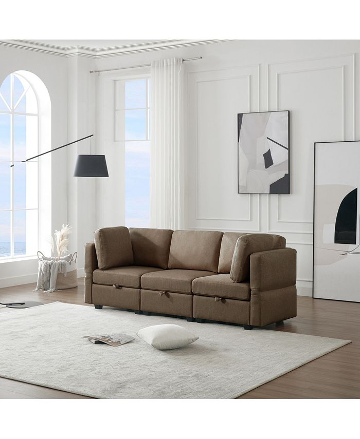 Simplie Fun Modular Sectional Sofa with Storage and Adjustable ...