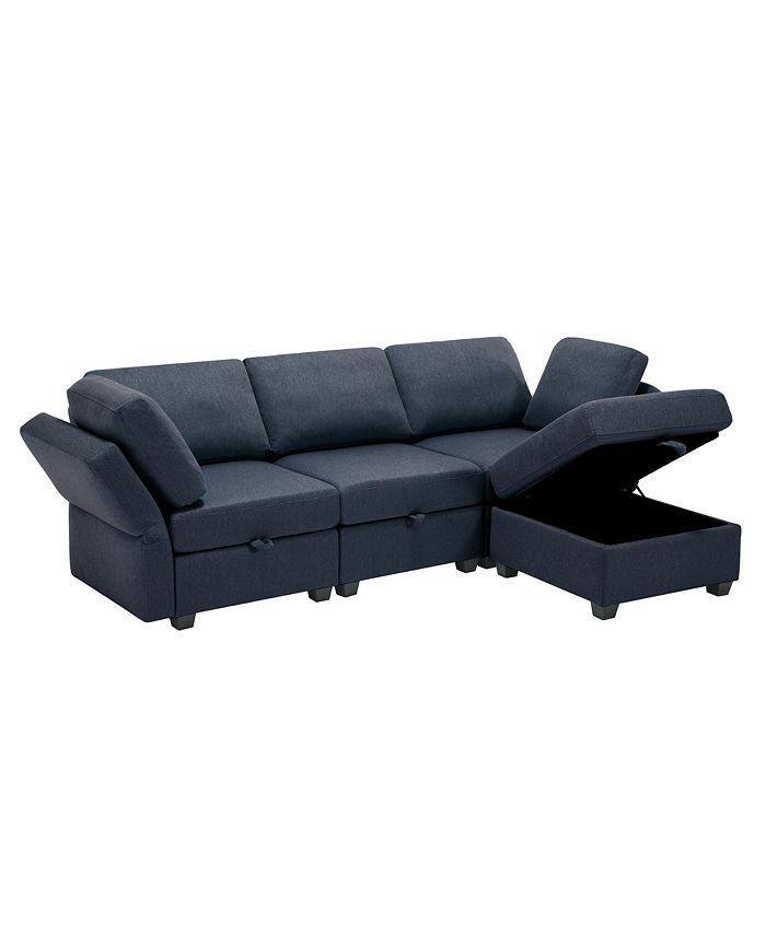 Simplie Fun Modular Sectional Sofa with Storage, Adjustable Backs ...