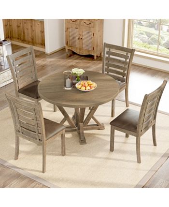 Simplie Fun 5pc Rustic Farmhouse Dining Set - Macy's