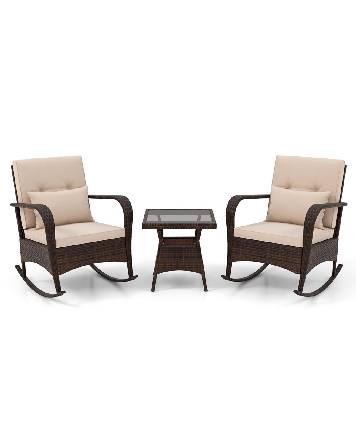 Click here for Slickblue 3 Piece Outdoor Rocking Set with Tempere... prices