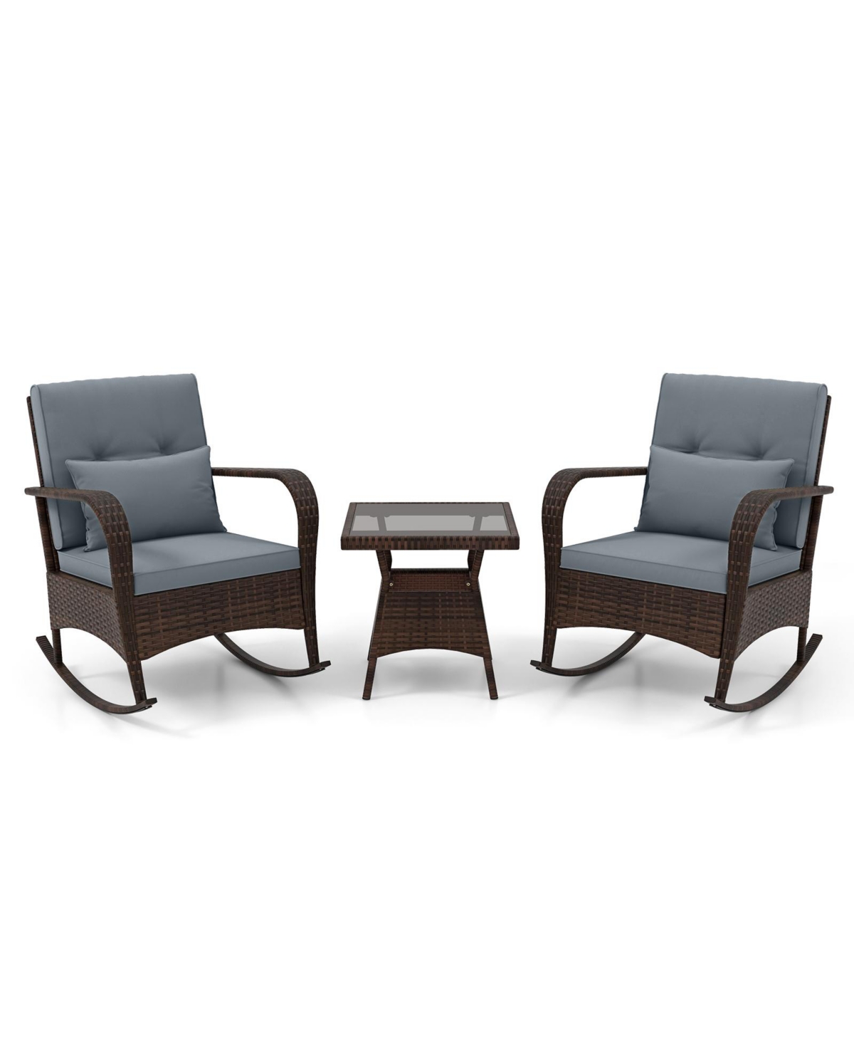 Click here for Slickblue 3 Piece Outdoor Rocking Set with Tempere... prices
