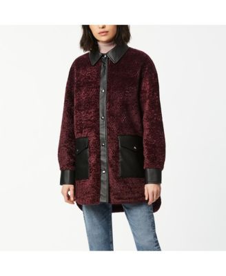 Bernardo Women's Faux Fur Faux Leather Combo Shacket - Macy's