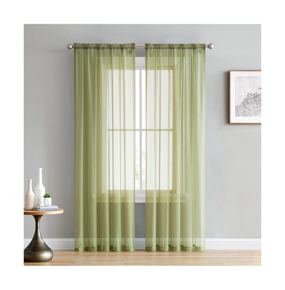 Click here for Hlc.me 2 Pack Sheer Voile Window Curtain Sheer Pan... prices