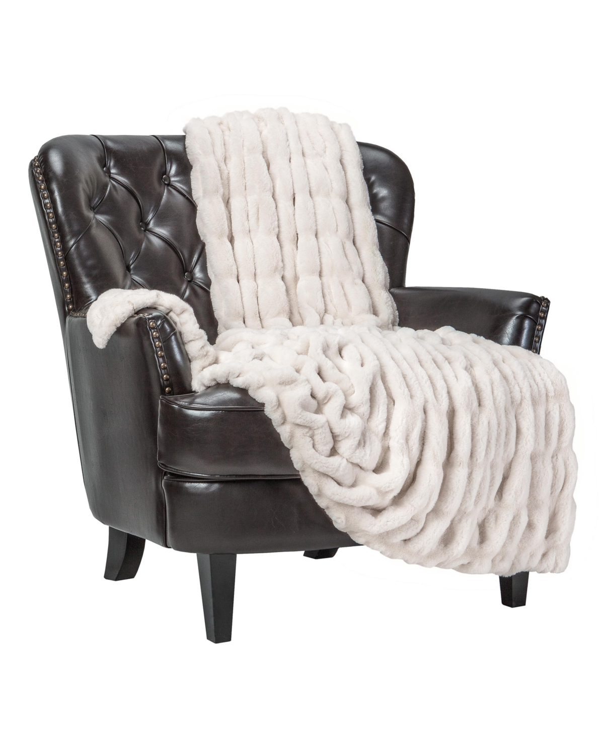 Click here for Chanasya Premium Ruched Faux Fur Throw Blanket - L... prices