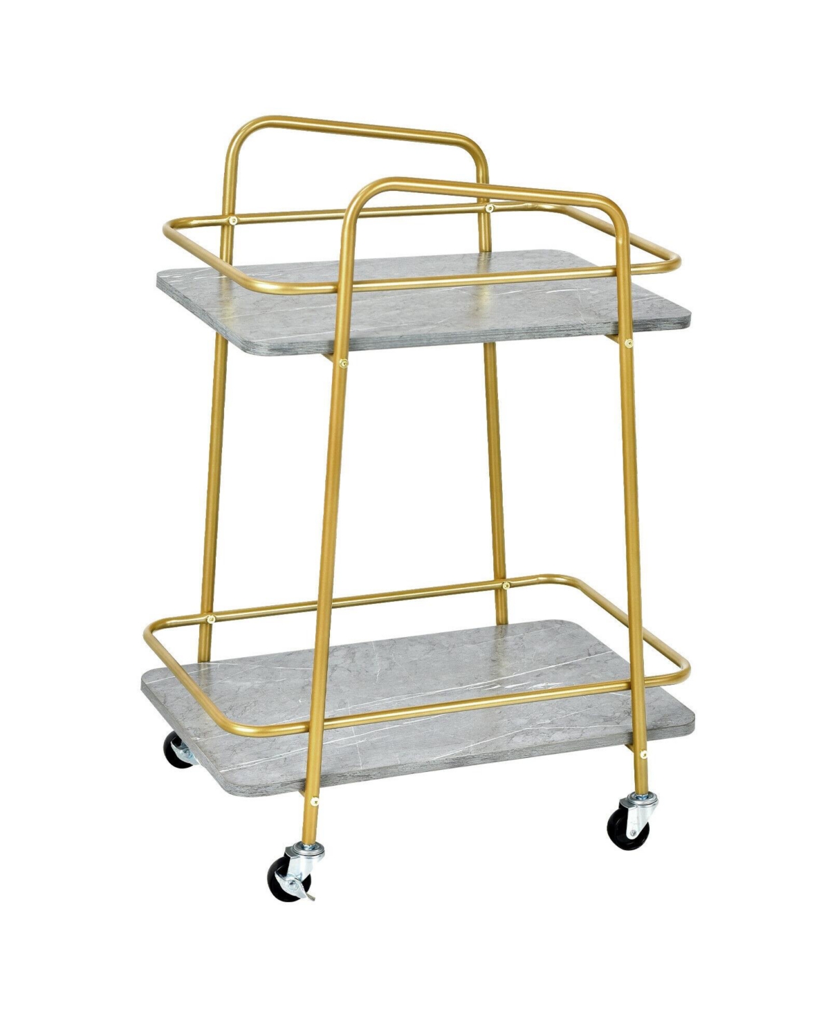 Click here for Sugift 2-tier Kitchen Rolling Cart with Steel Fram... prices
