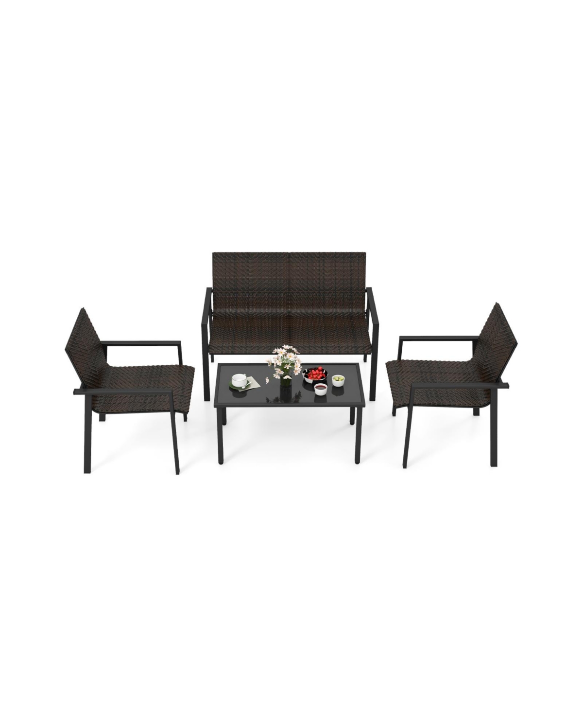 Click here for Slickblue 4 Pieces Patio Furniture Set with Heavy... prices