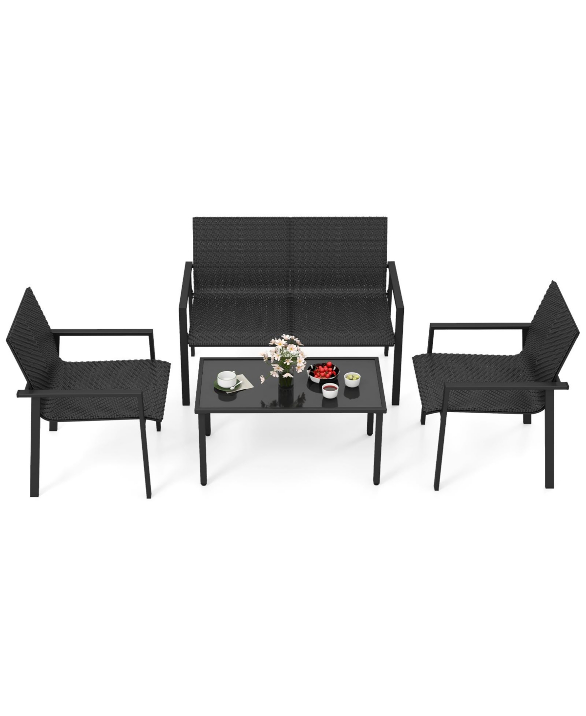 Click here for Slickblue 4 Pieces Patio Furniture Set with Heavy... prices
