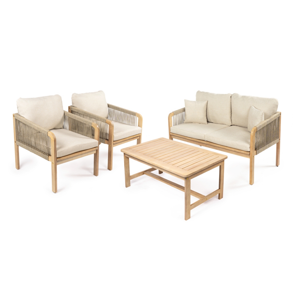 Click here for Jonathan Y Tavira 4-Piece Modern Bohemian Acacia W... prices