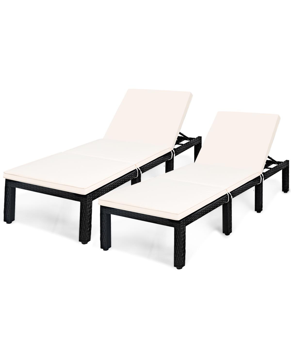 Click here for Gymax 2PCS Cushioned Patio Rattan Chaise Lounge Ch... prices