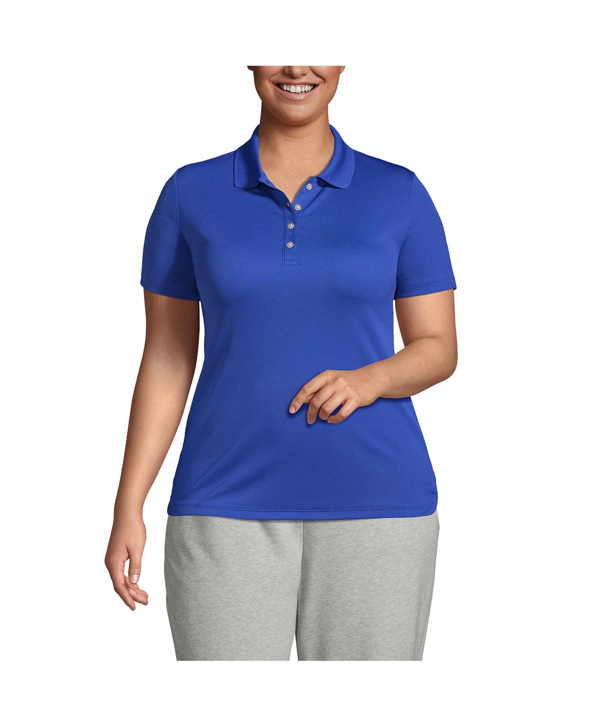 Click here for Lands End Plus Size Short Sleeve Solid Active Polo... prices